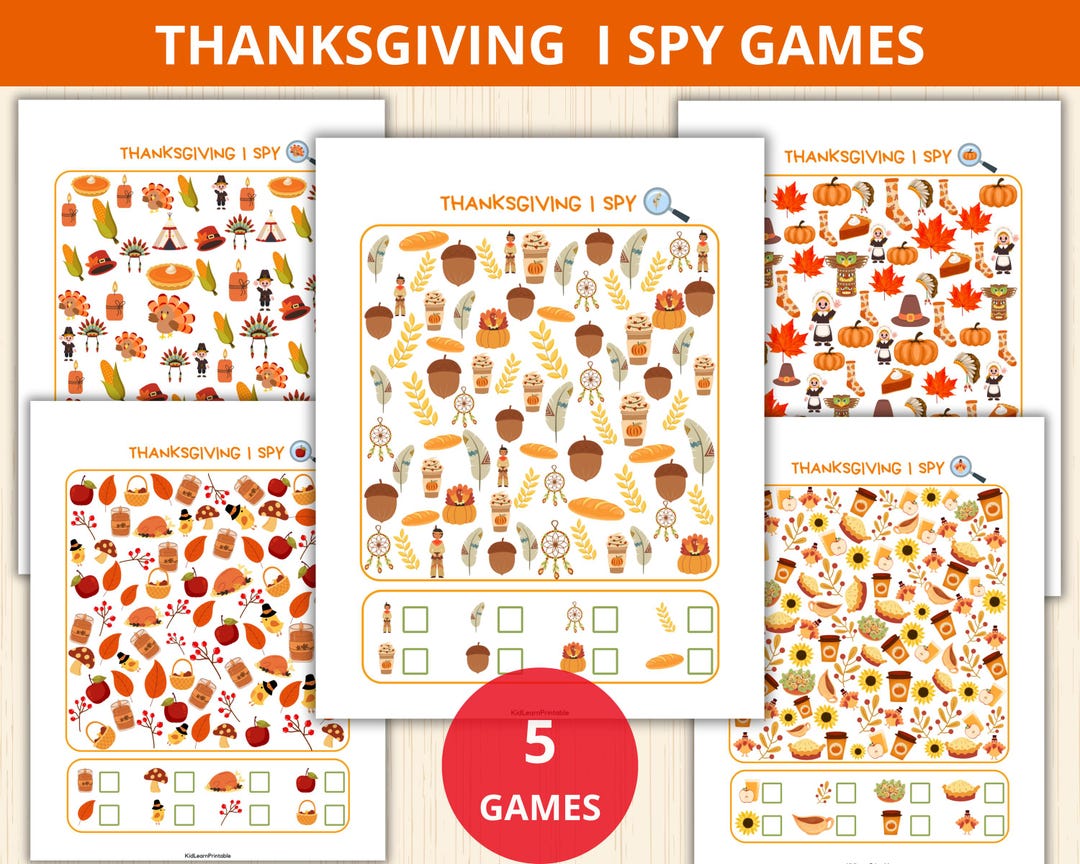 Thanksgiving I Spy Activity,thanksgiving Activity,seek and Find,look ...