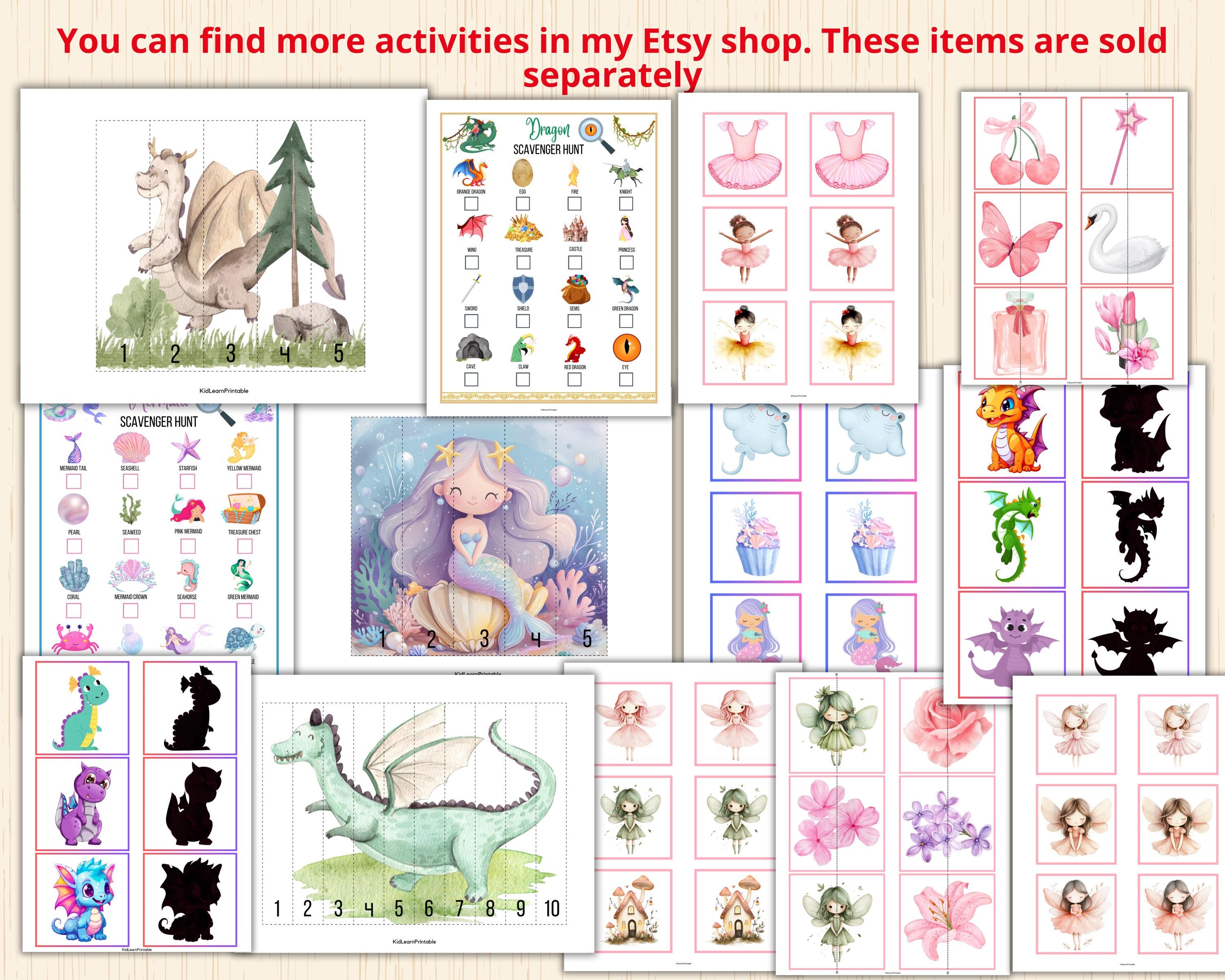 Dragon Scavenger Hunt,dragon Party Game,fairy Tale Party Game,dragon ...