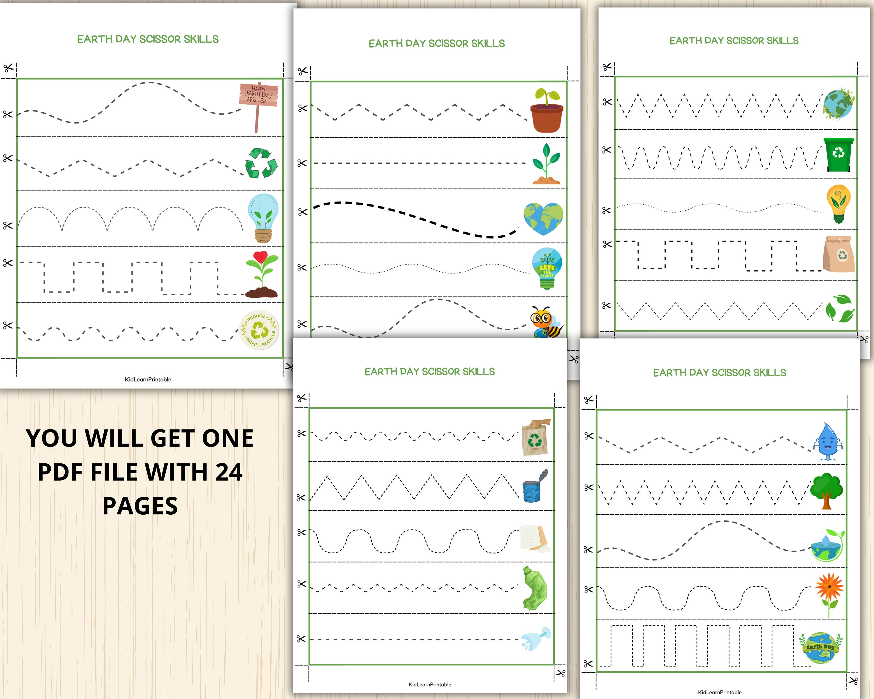 Earth Day Cutting Practice,spring Scissor Strips,scissor Skills ...