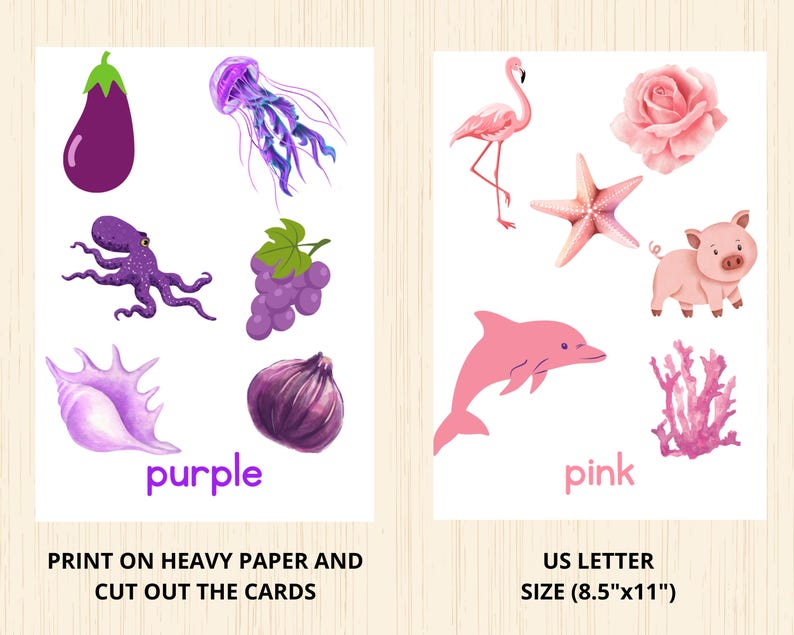 Colors in Nature Flashcards,nature Color Flashcards,montessori Colors ...