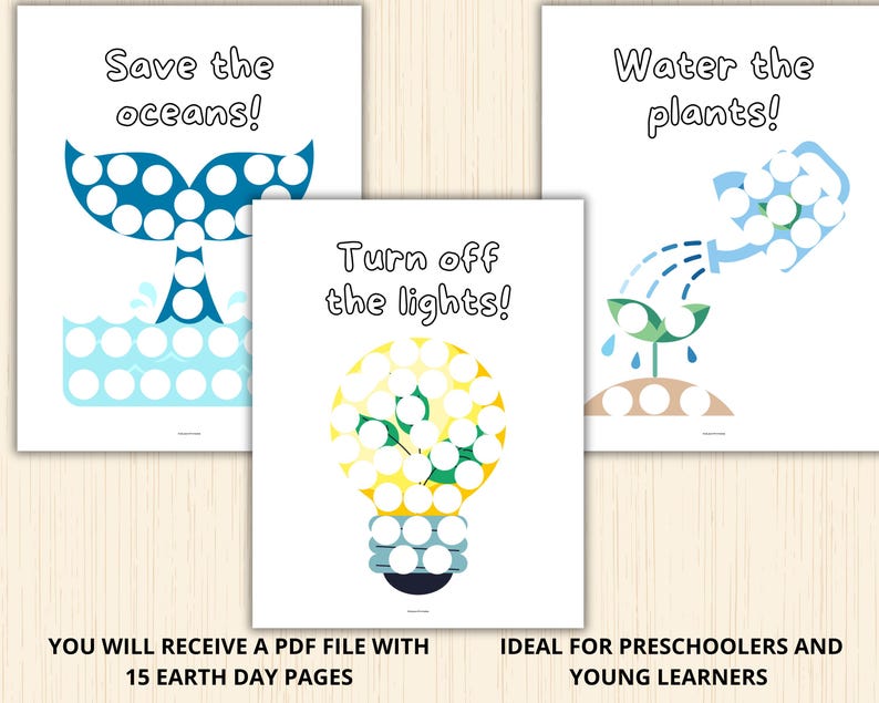 Earth Day Dot Marker,earth Day Do A Dot Page,nature Dot Activity,dot ...