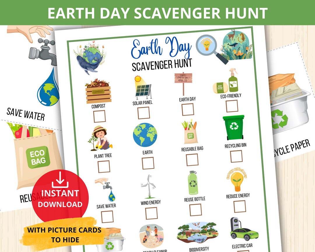 Earth Day Scavenger Hunt,nature Treasure Hunt,earth Day Activity,earth ...