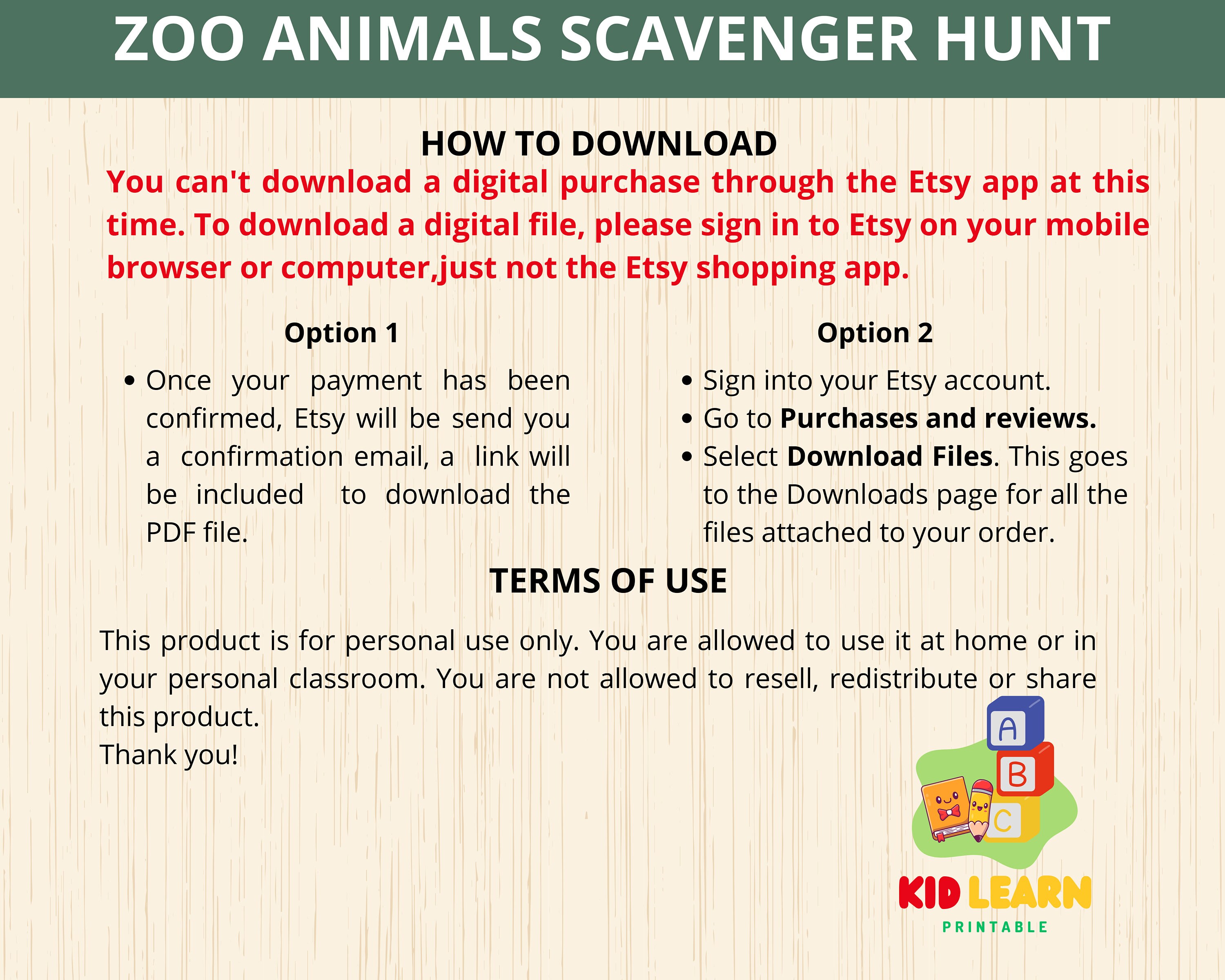 Zoo Scavenger Hunt,treasure Hunt,zoo Animals Hunt,animal Scavenger Hunt ...