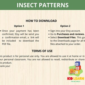 Insect Patterns,insect Activity,cut and Paste Patterns,preschool ...