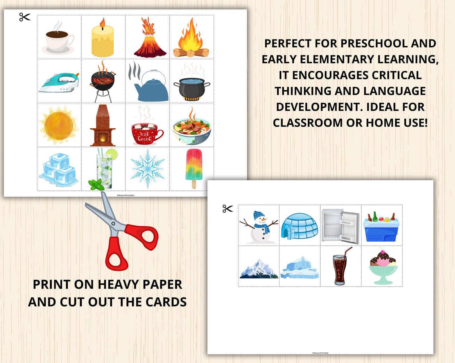 Hot and Cold Sorting,hot and Cold Activity Pack for Kids,preschool ...