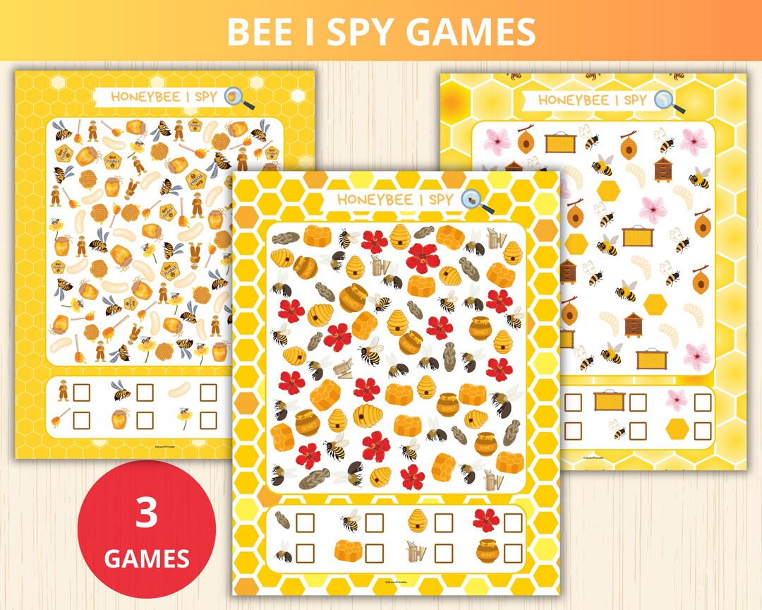 Honey Bee I Spy,bug Counting Activity,honeybee Preschool Learning,bug I ...