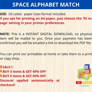 Space Alphabet Matching,alphabet Puzzles,letter Recognition,space ...
