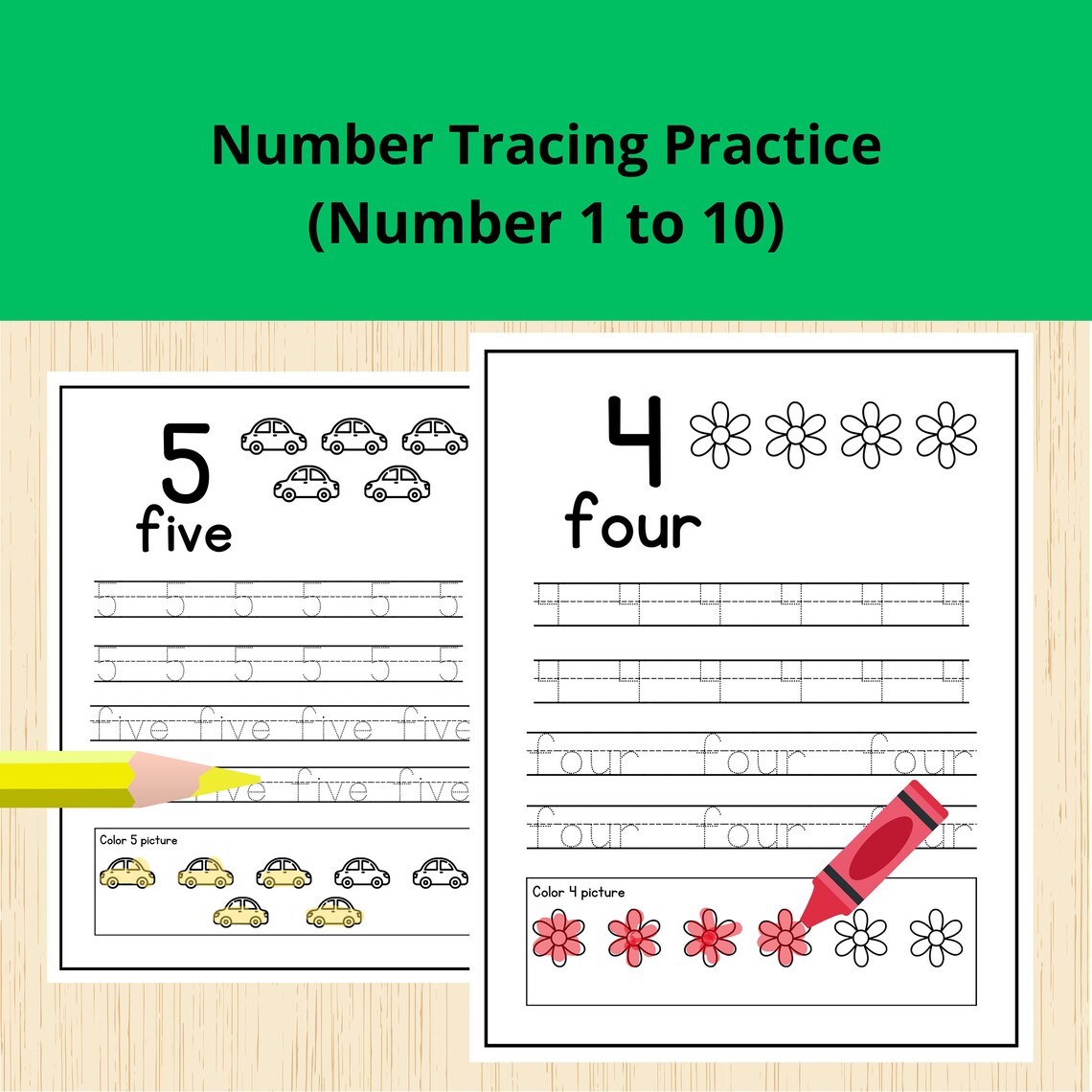 1-10 Printable Number Tracing,preschool Worksheet, Homeschool , Teacher ...