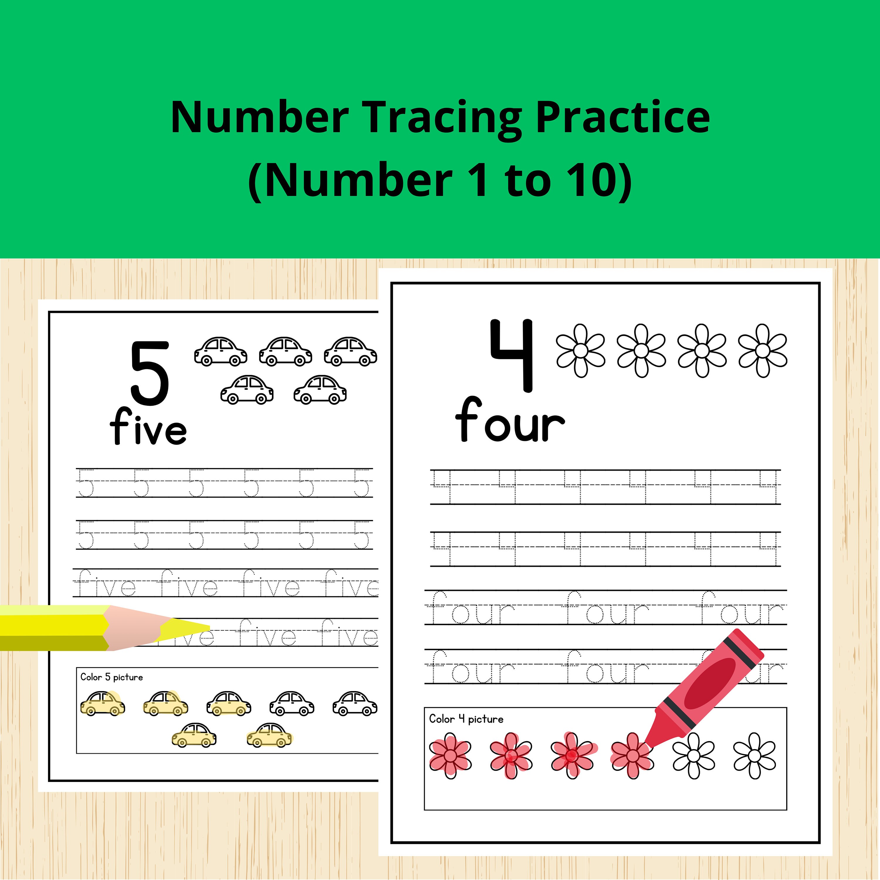 1-10 Printable Number Tracing,preschool Worksheet, Homeschool , Teacher ...