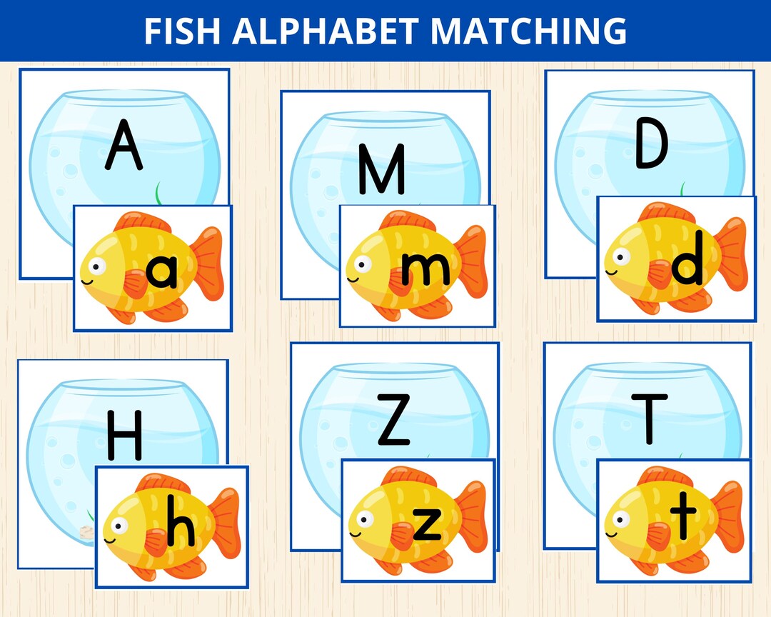 Fish Alphabet Match,ocean Animal Alphabet Matching,fish ABC Matching ...