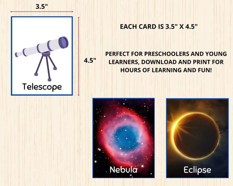 Space Flashcard,planets Flashcards,solar System Flash Cards,space ...