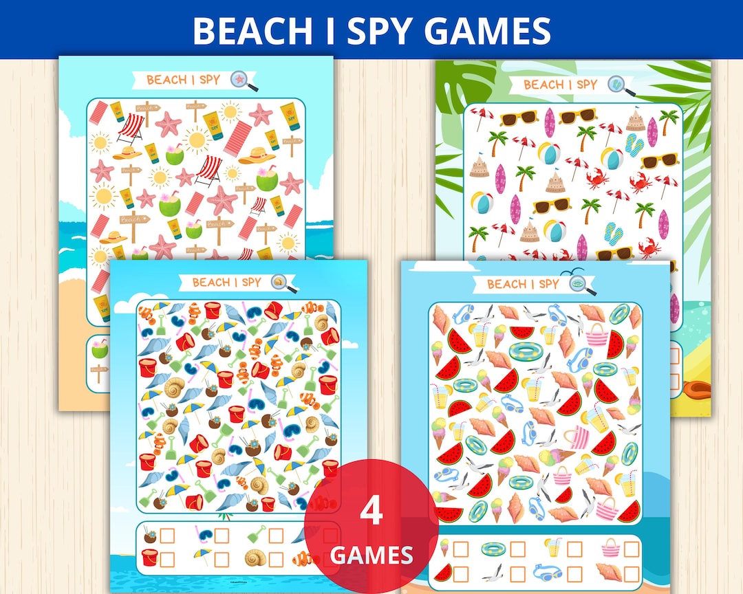 Beach I Spy Game,summer I Spy,seek and Find,summer Preschool Activity ...