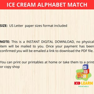 Ice Cream Alphabet Match,preschool Letters,alphabet Matching Game ...