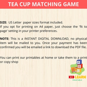 Tea Cups Symmetry Matching Puzzles,teacups Matching Game,mother's Day ...