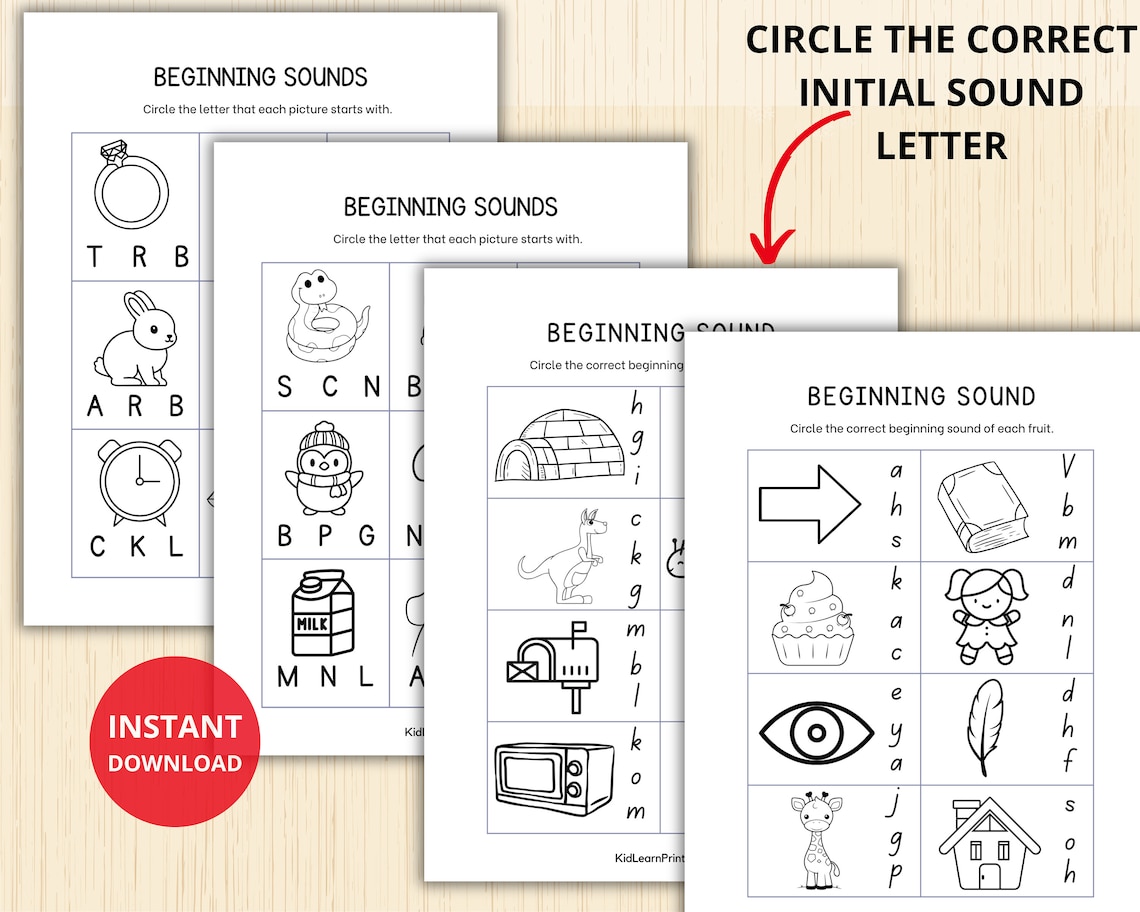 Beginning Sound Worksheet, Initial Sound, Phonics Printable ...