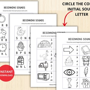 Beginning Sound Worksheet, Initial Sound, Phonics Printable ...