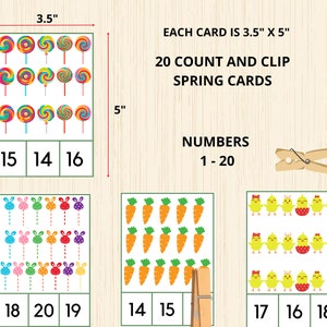 Easter Count and Clip Cards, Counting Flashcards, Spring Activity ...