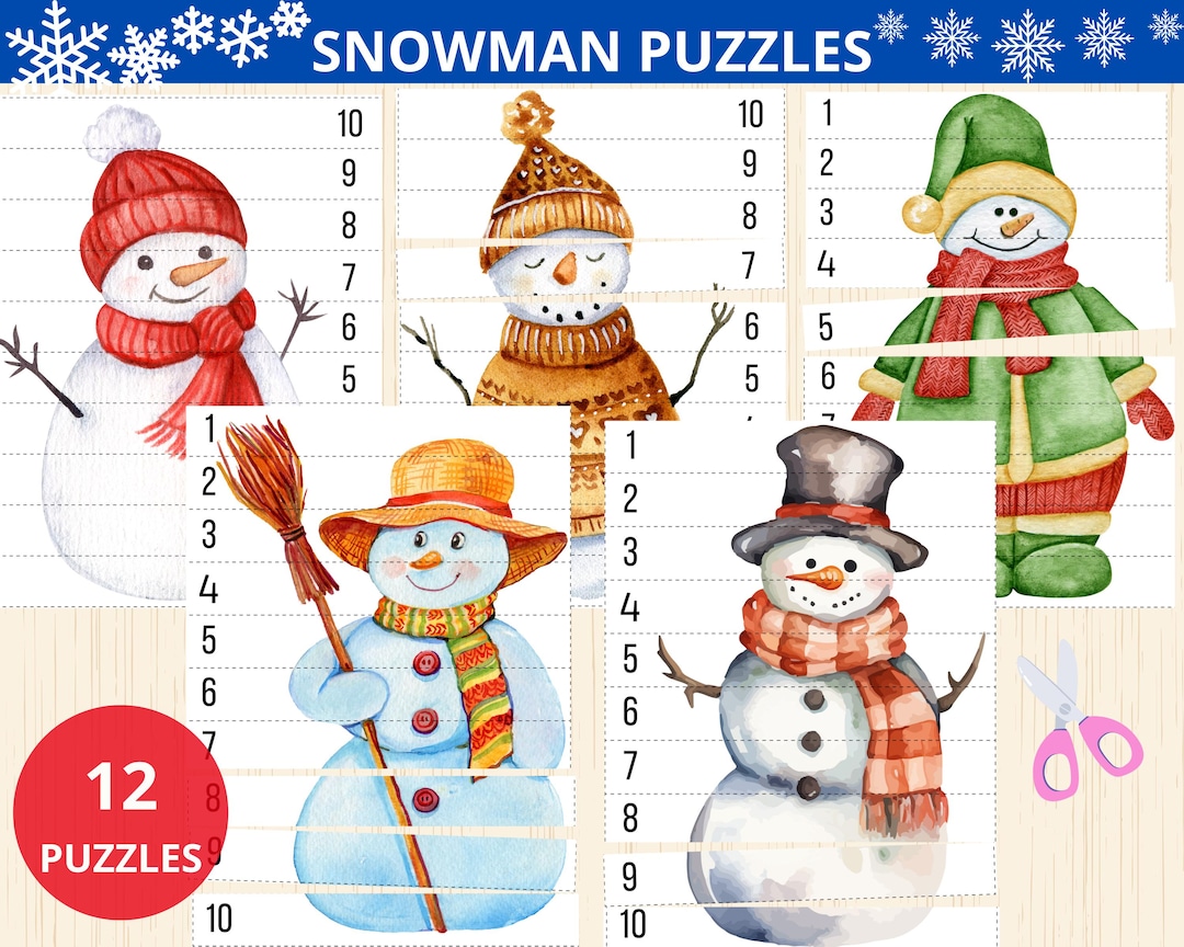 Christmas Number Puzzle,winter Numbers Sequence,preschool Counting ...
