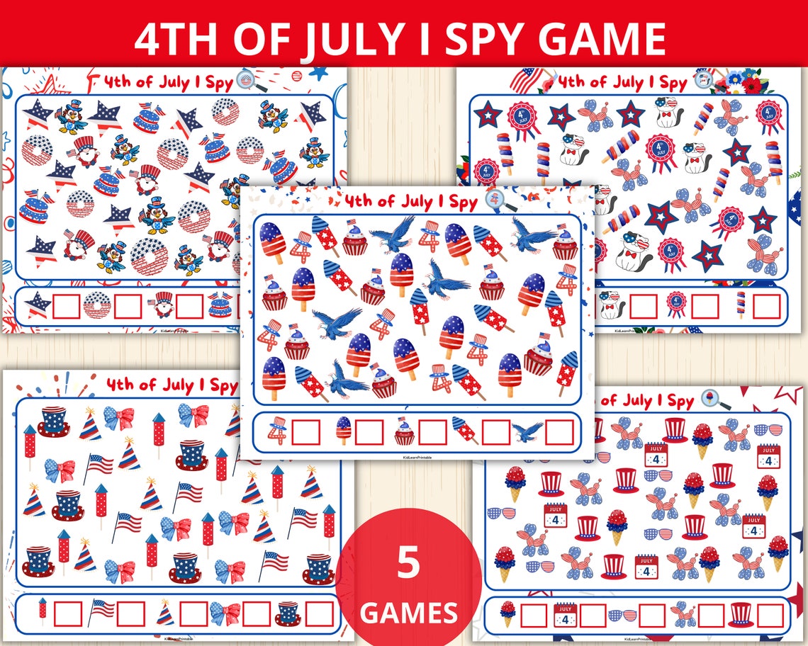 4th of July I Spy,counting Activity,look and Find,summer Preschool ...