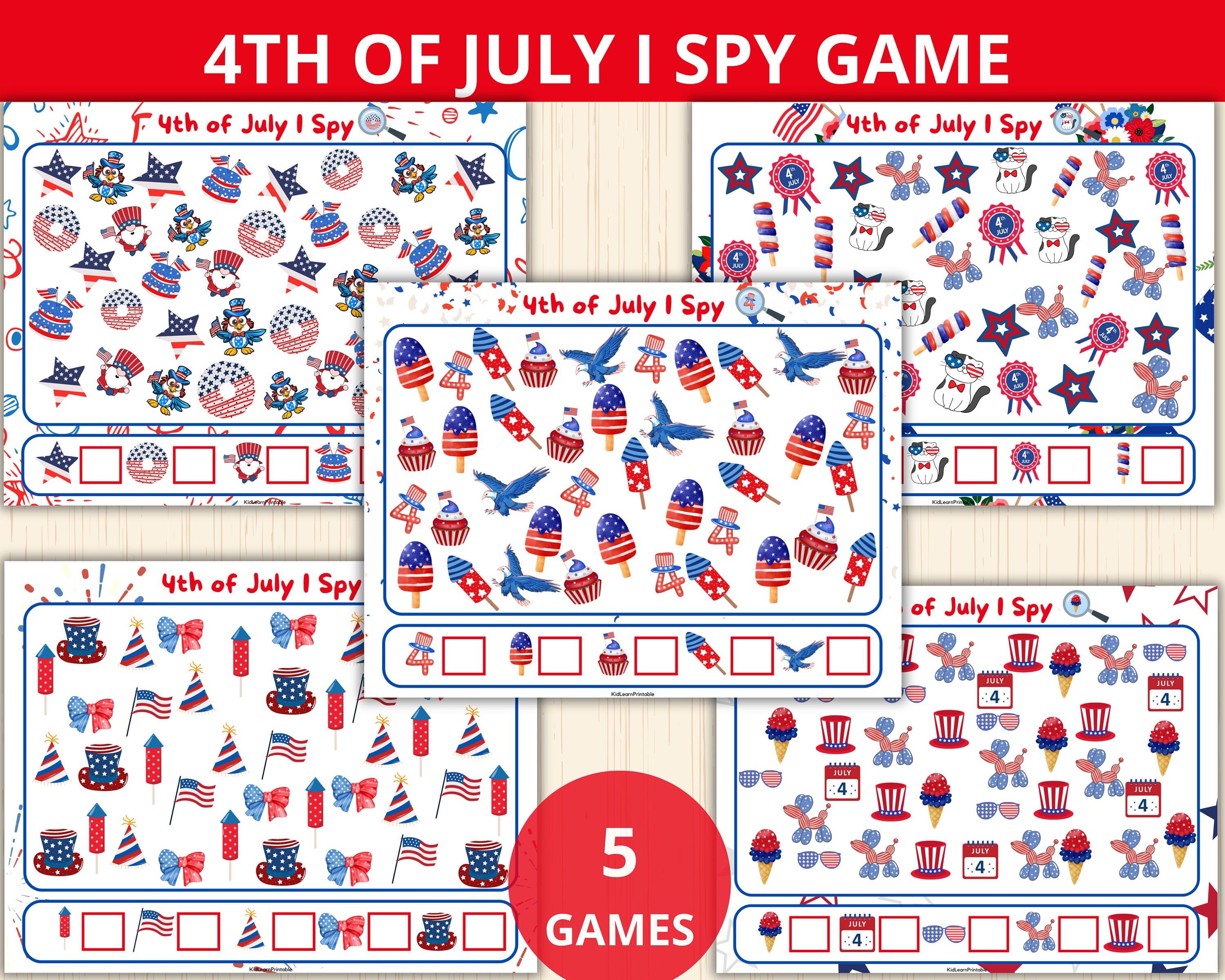 4th of July I Spy,counting Activity,look and Find,summer Preschool ...