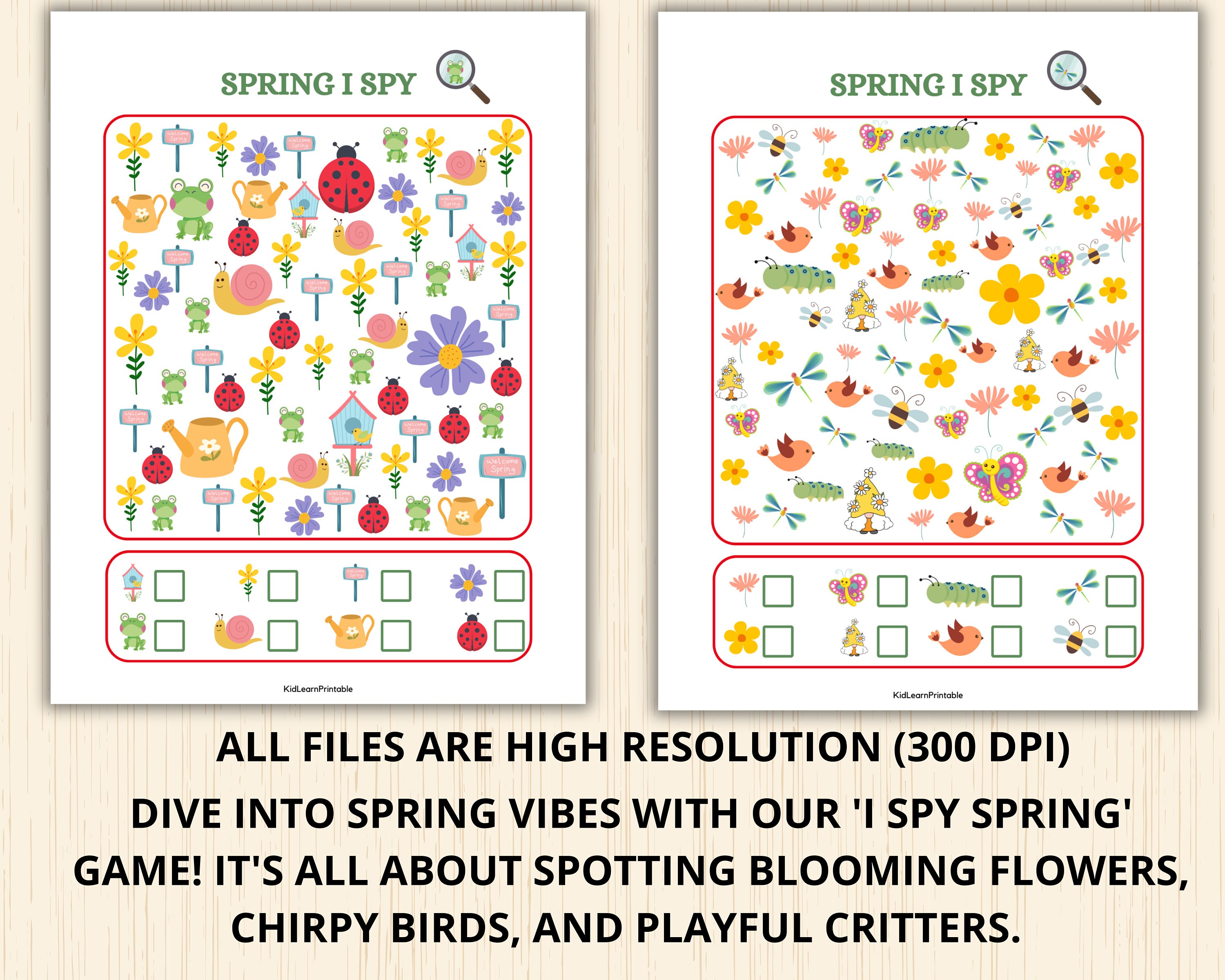 Spring I Spy,i Spy Game,spring Activity,look and Find,learn to Count,i ...