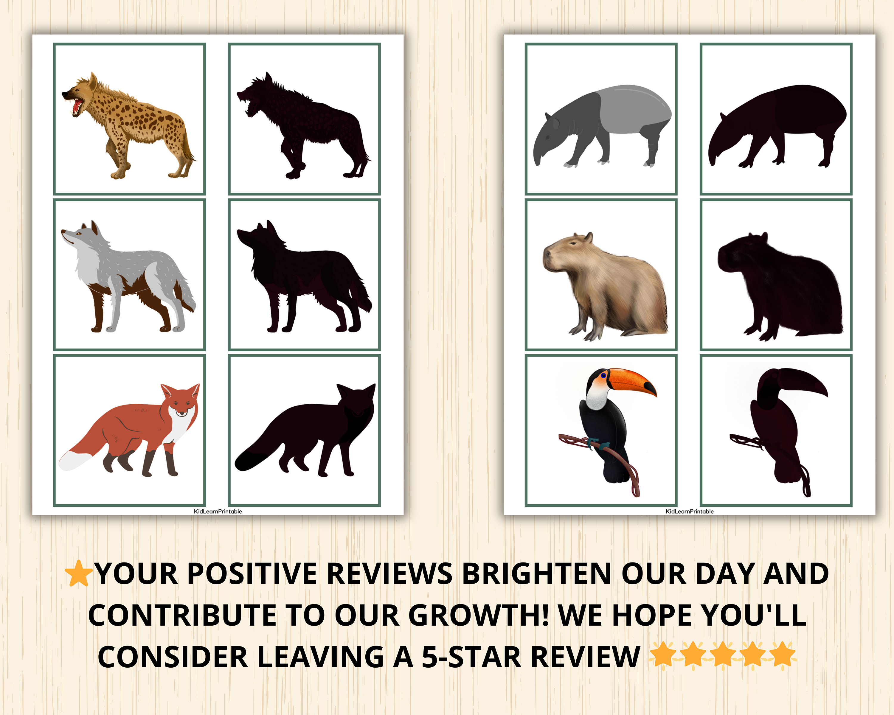 Zoo Animals Shadow Matching Game,wild Animals Matching,animal Matching ...