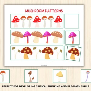 Mushroom Pattern,what Comes Next,scissors Skills,mushroom Activities ...