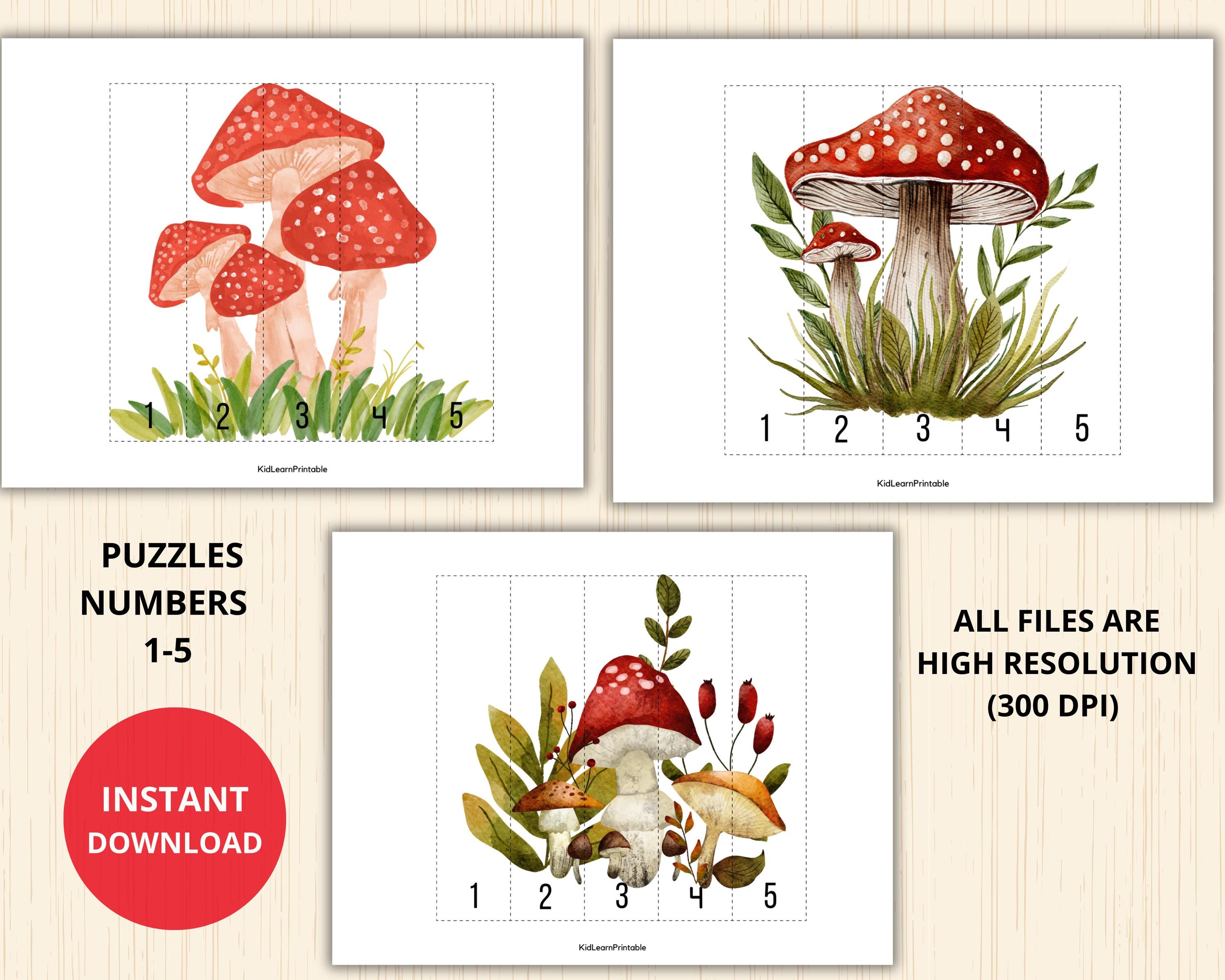 Preschool Autumn,mushroom Puzzle Number Sequence,mushroom Number ...