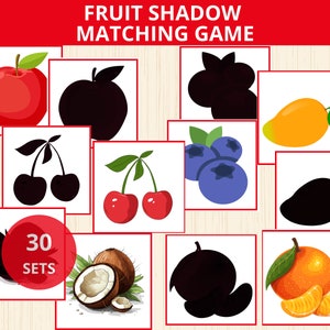 Fruits Shadow Matching,fruits Matching Game,fruit Montessori,fruits ...