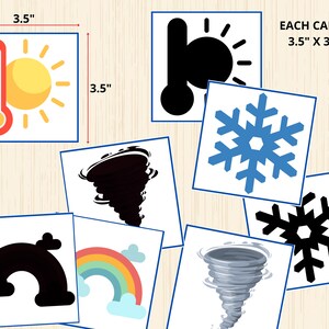 Weather Shadow Matching Cards,weather Montessori Toddler, Weather ...