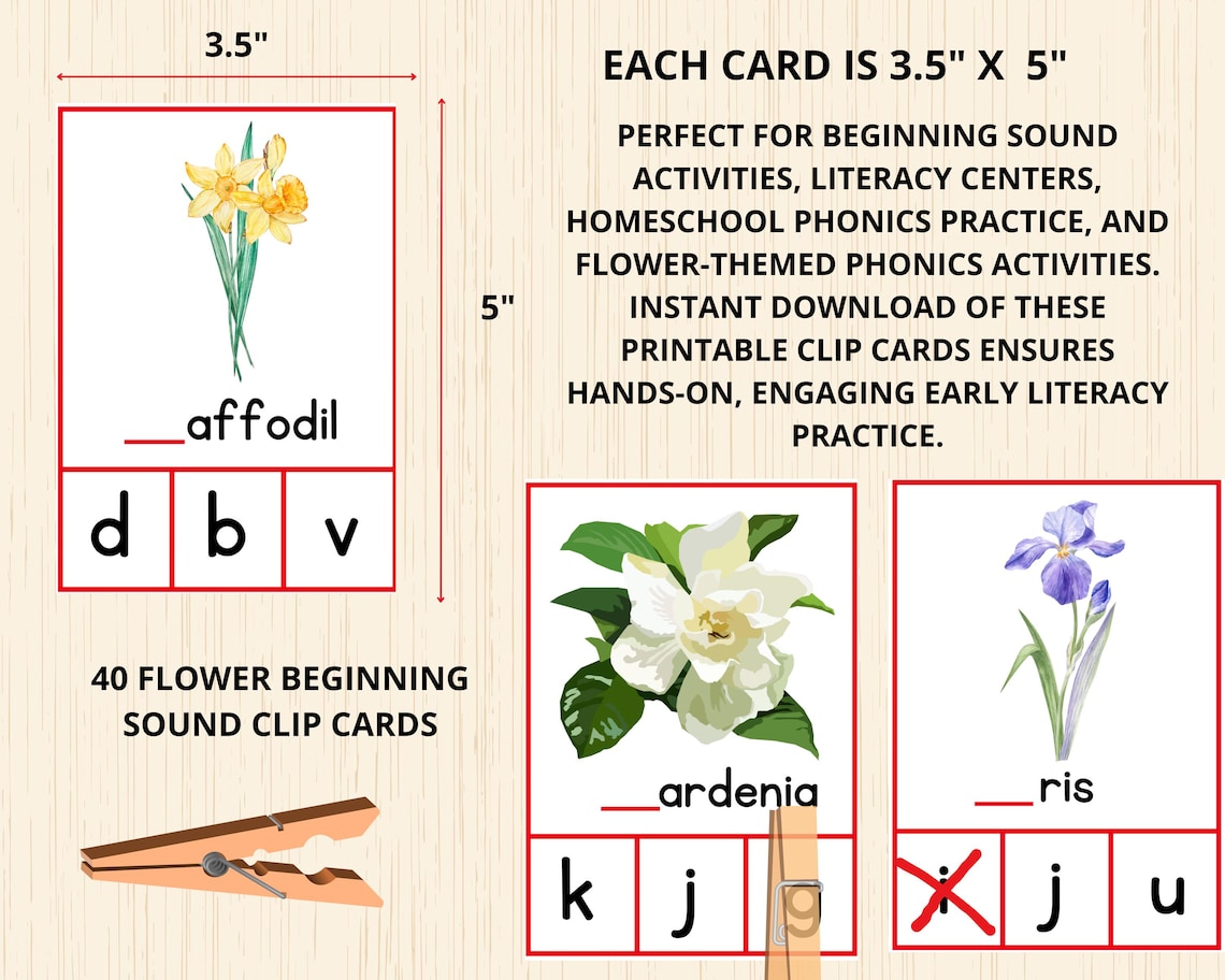 Flowers Beginning Sound,nature Letter Sound,flower Vocabulary,flower ...