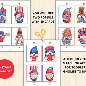 4th July Matching Game,gnome Matching,puzzle Symmetry,summer Matching ...