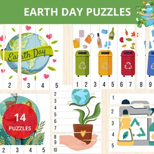 Earth Day Puzzles,earth Day Preschool,number Sequence Puzzles,1-10 ...