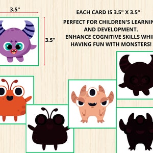 Monster Shadow Matching Games,monster Matching Activity,monster Puzzles ...