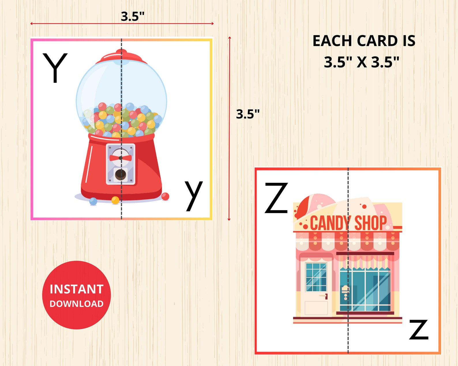 Candy Alphabet Matching Cards, Alphabet Puzzles,toddler Matching Game ...