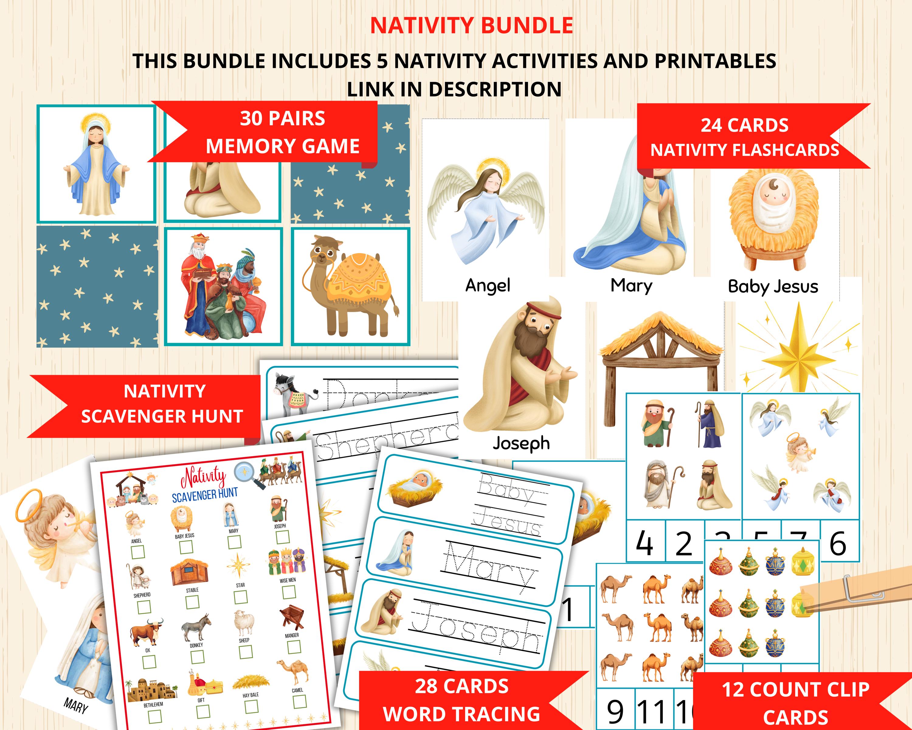 Nativity Scavenger Hunt,christmas Scavenger With Card,nativity Scene ...