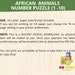African Animal Number Puzzle, Numbers 1-10,african Animals Montessori ...