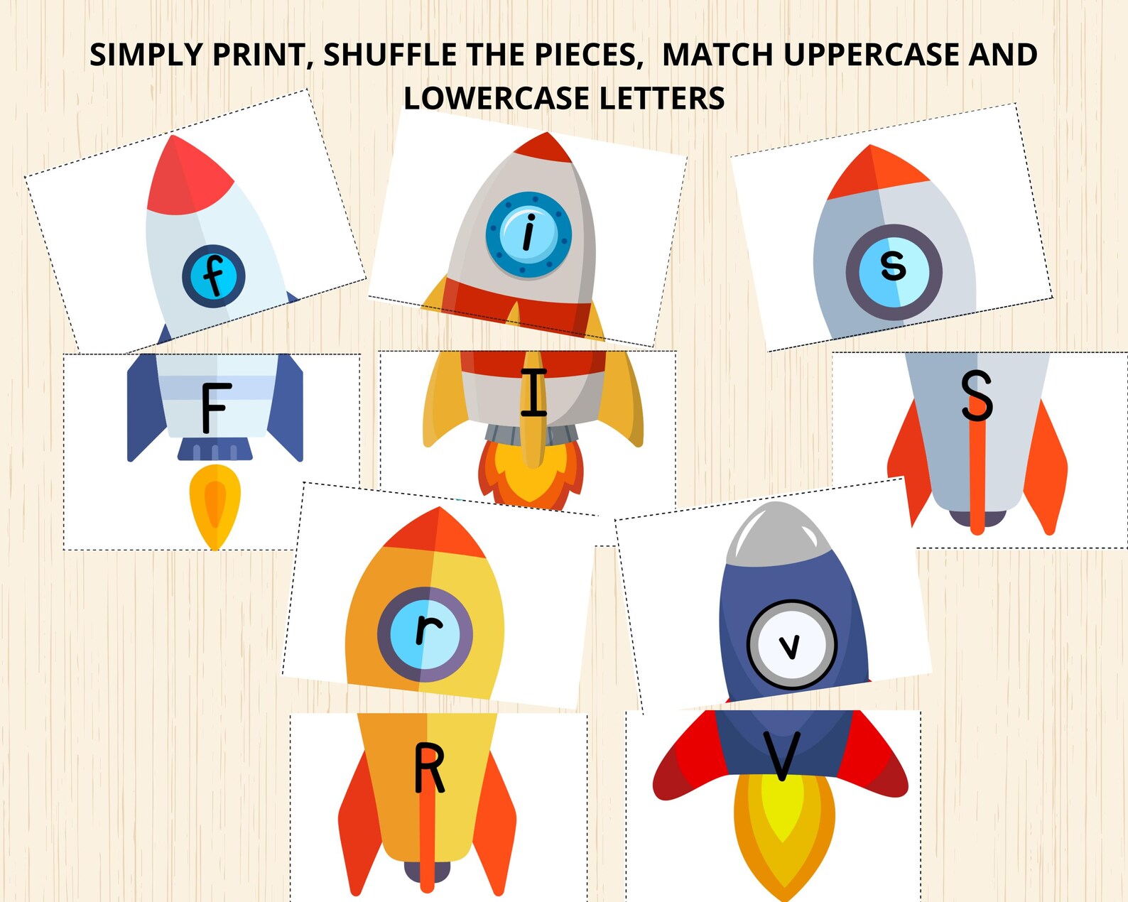 Space Alphabet Matching,alphabet Puzzles,letter Recognition,space ...