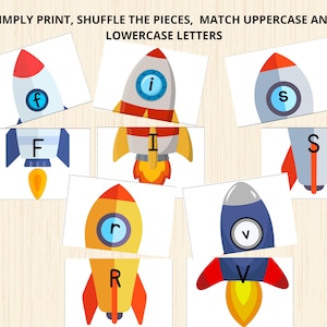 Space Alphabet Matching,alphabet Puzzles,letter Recognition,space ...