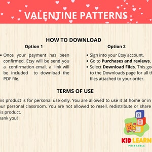 Valentine Patterns,preschool Curriculum,valentine Activity for Kids ...