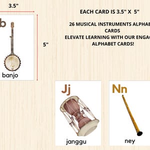 Musical Instruments Alphabet Cards,music Instruments Flashcards,music ...