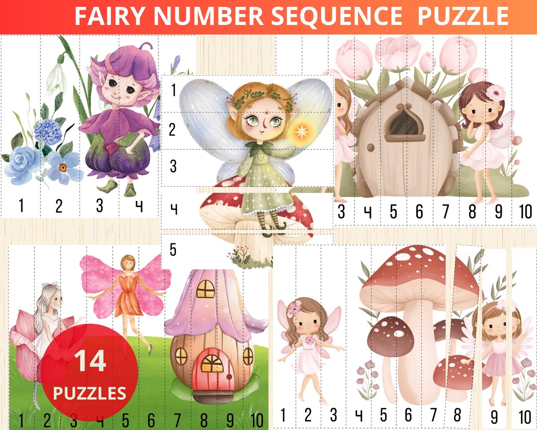 Fairy Tale Puzzle,spring Number Sequence Puzzle,fairy Number Puzzles ...