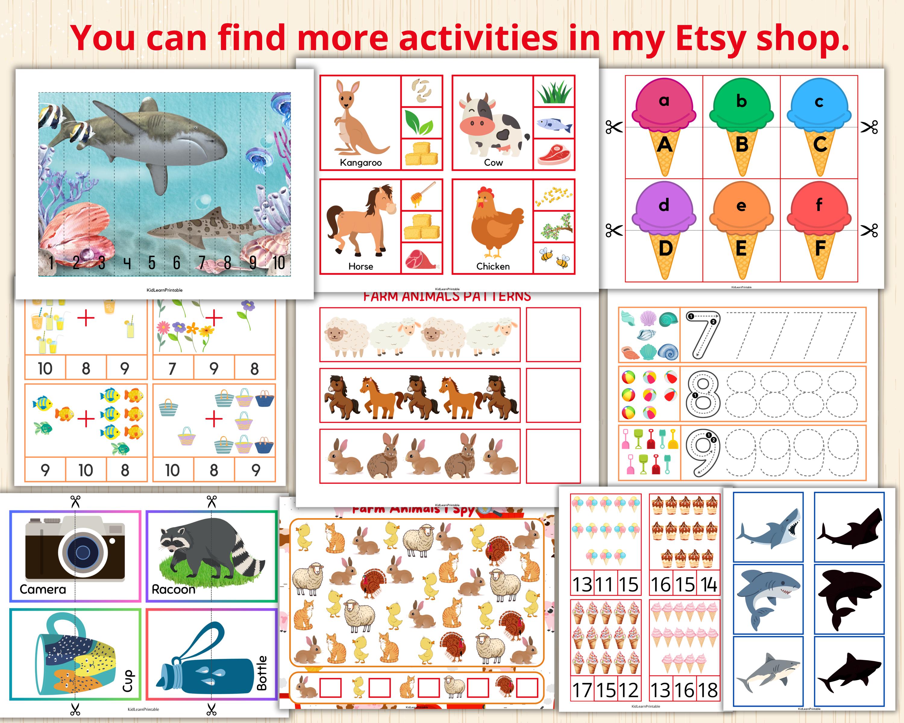 Shark Symmetry Puzzles,summer Matching Activity,visual Skills,animal ...