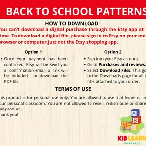 Back to School Patterns,what Comes Next,school Pattern Activity ...