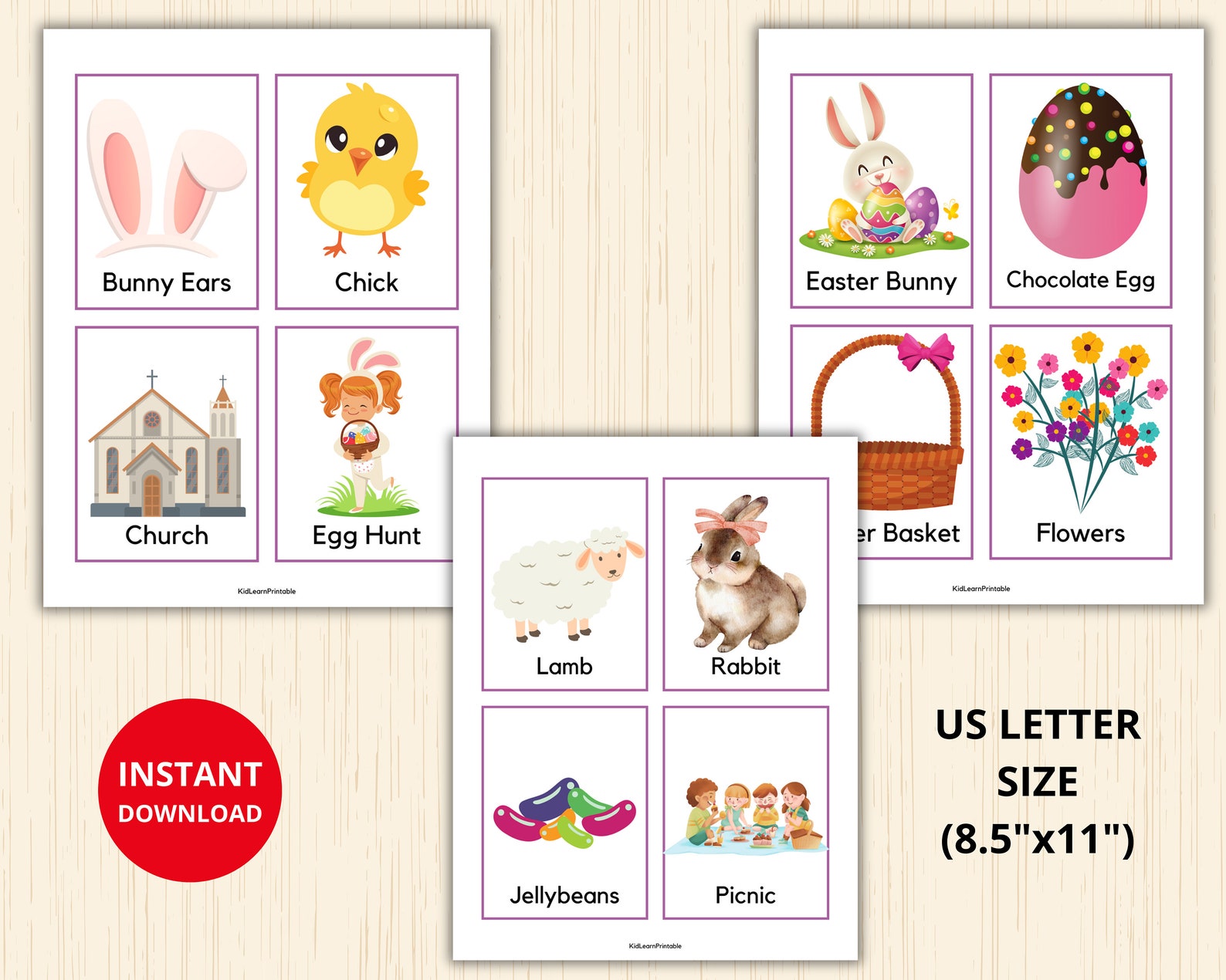 Easter Montessori Flashcards for Kids Easter Flash Cards Spring ...