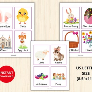 Easter Montessori Flashcards for Kids Easter Flash Cards Spring ...