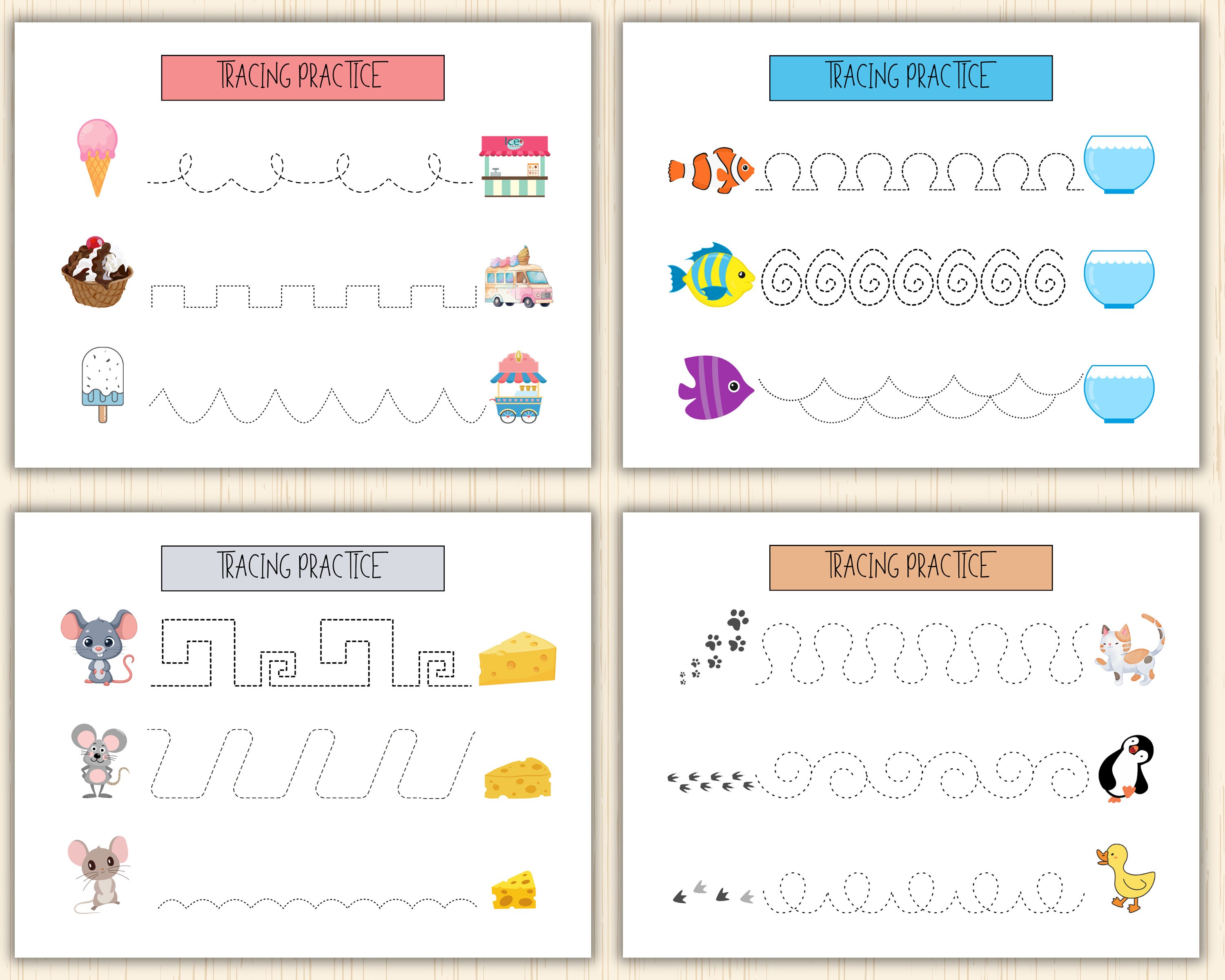 Tracing Practice,pre-writing Worksheets,handwriting Practice,spring ...