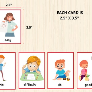 Opposites Matching Flashcards,opposites Flashcards for Kids, Pairing ...