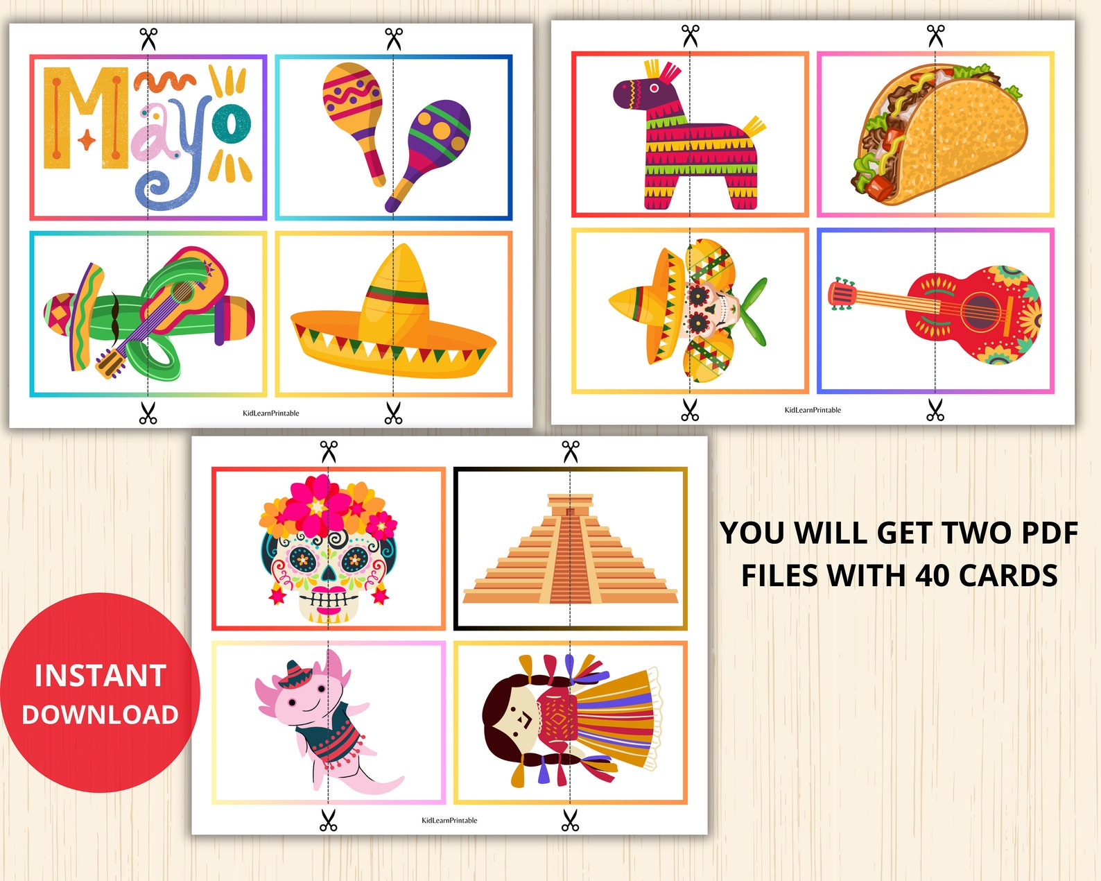 Cinco De Mayo Matching Game,preschool Activity,montessori,matching ...