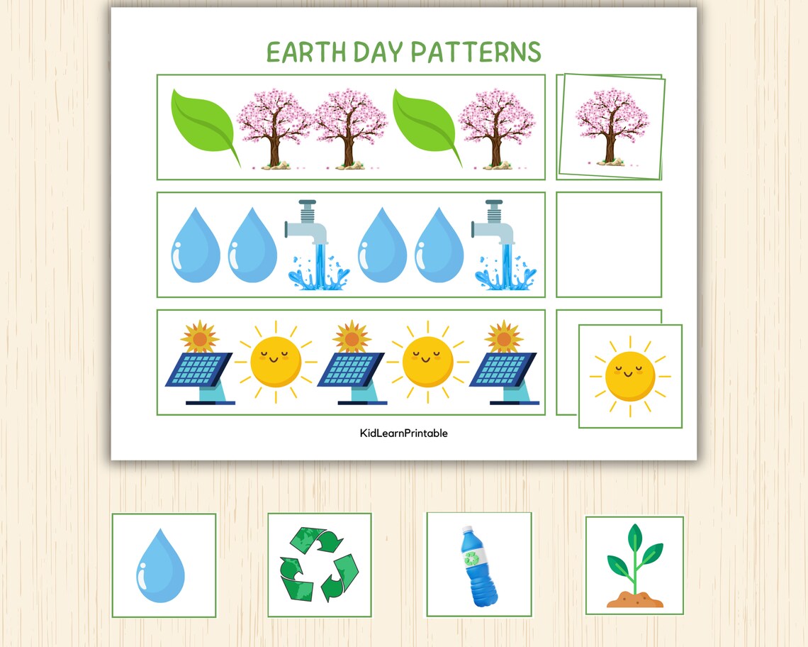 Earth Day Patterns,earth Day Busy Book,earth Day Activity, Cut and ...